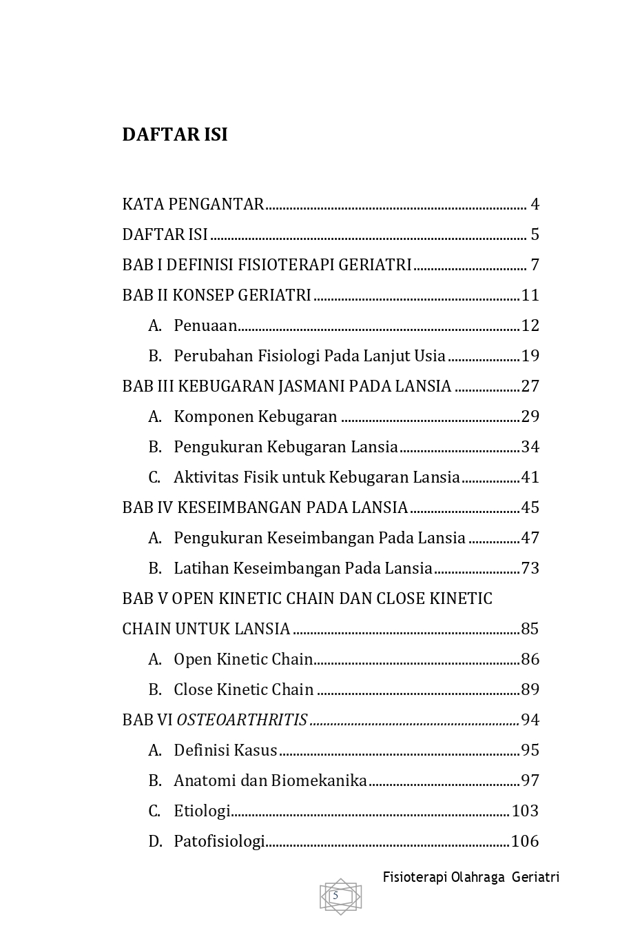 Fisioterapi Olahraga Geriatri | Publikasi Dosen